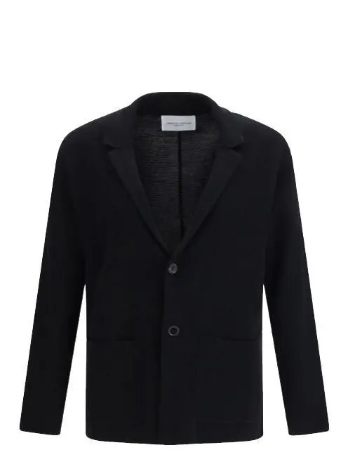 ROBERTO COLLINA Two-button Knitted Jacket - Black