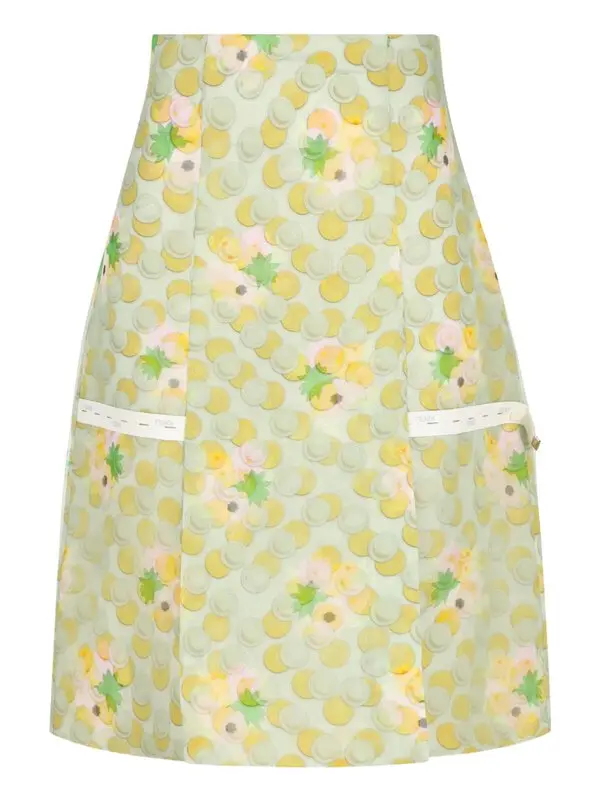Fendi Floral Print A-line Skirt - Nude