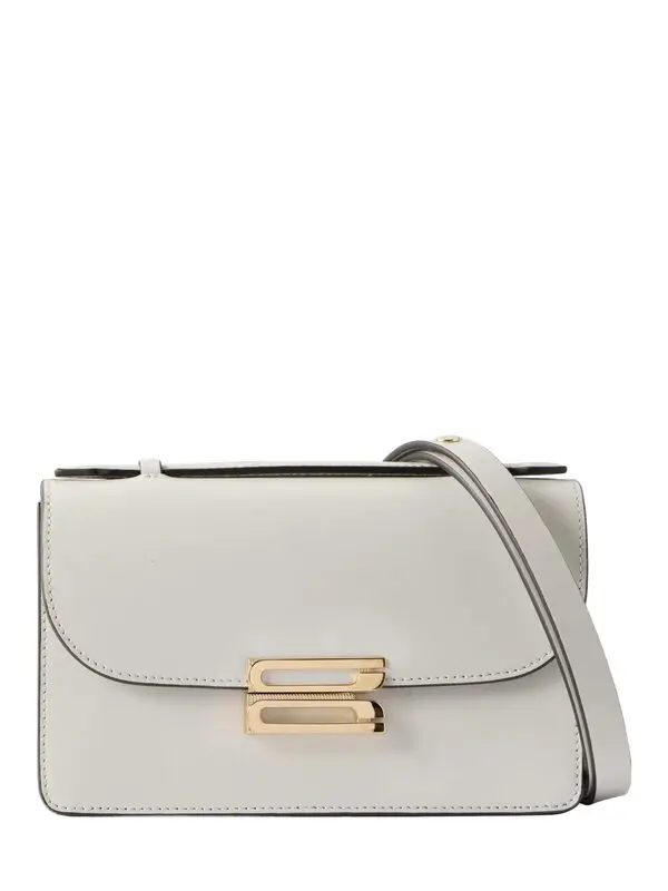 Victoria Beckham Small Leather Shoulder Bag With B Buckle Detail - White