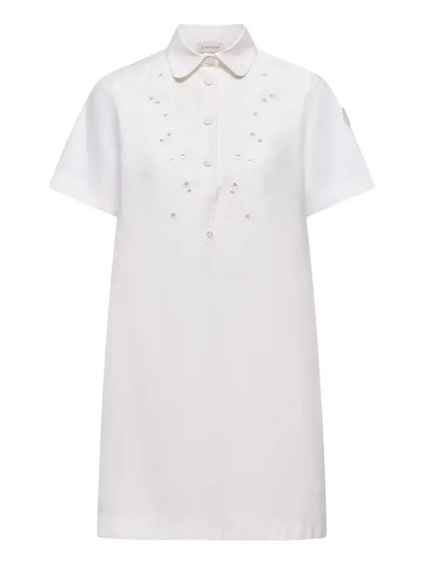 Moncler Embroidered Shirt Dress - White