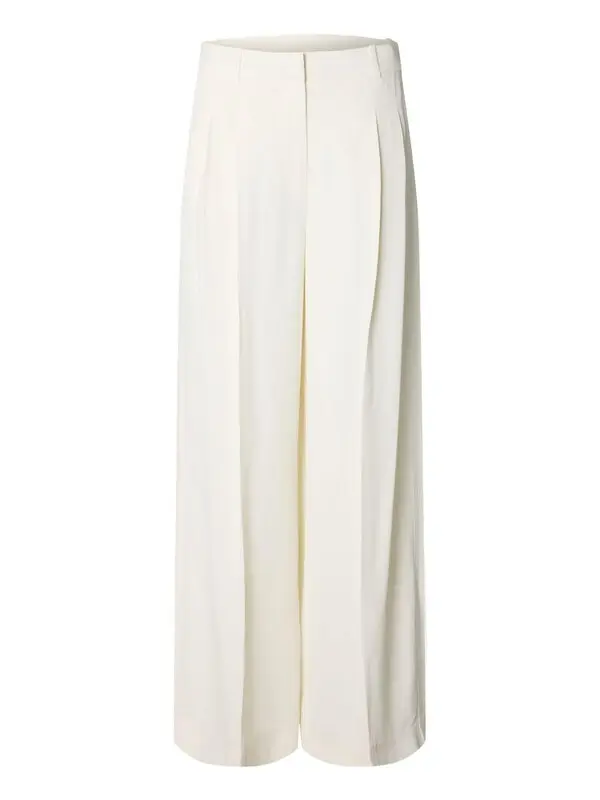 SELECTED Pleat-detail Wide-leg Trousers - White