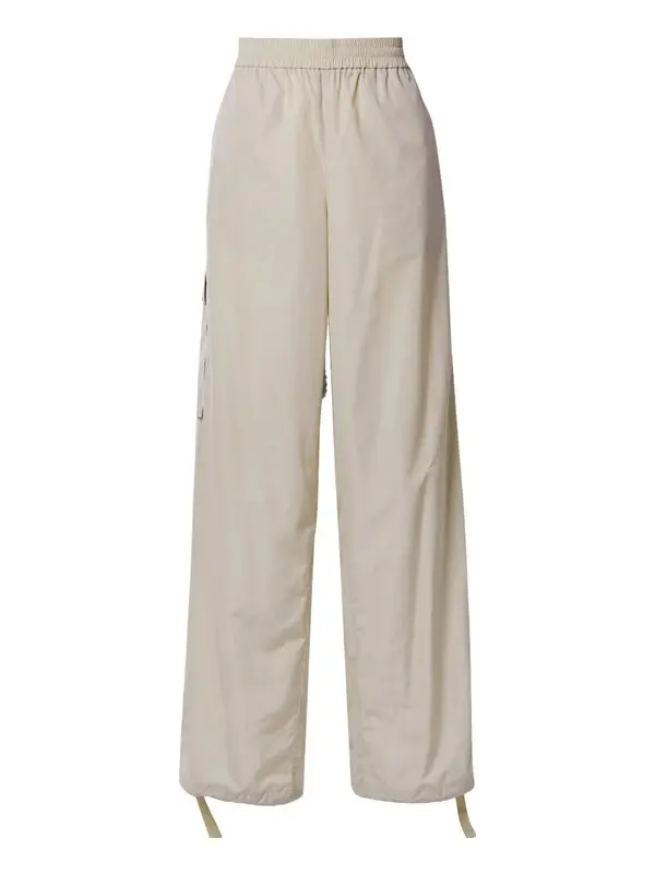 Tibi Shell Wide-leg Pants With Adjustable Cuffs - Nude