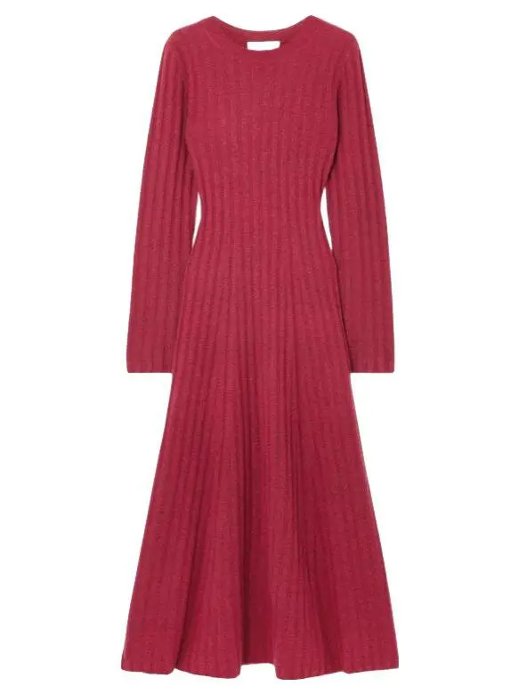 Altuzarra Ribbed Extra Long Dress - Red
