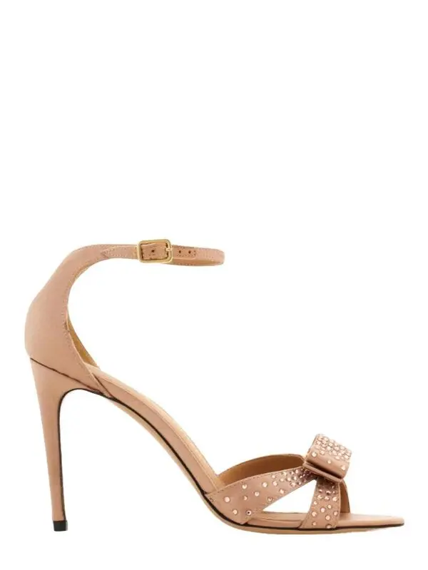 FERRAGAMO Vara Bow Sandal With Crystals - Nude