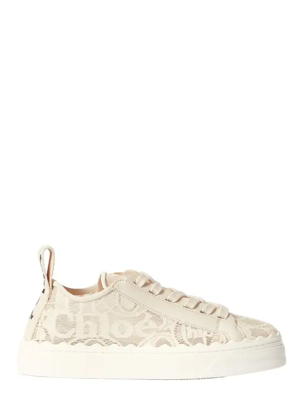 Chloé Wavy Lace Sneakers - White