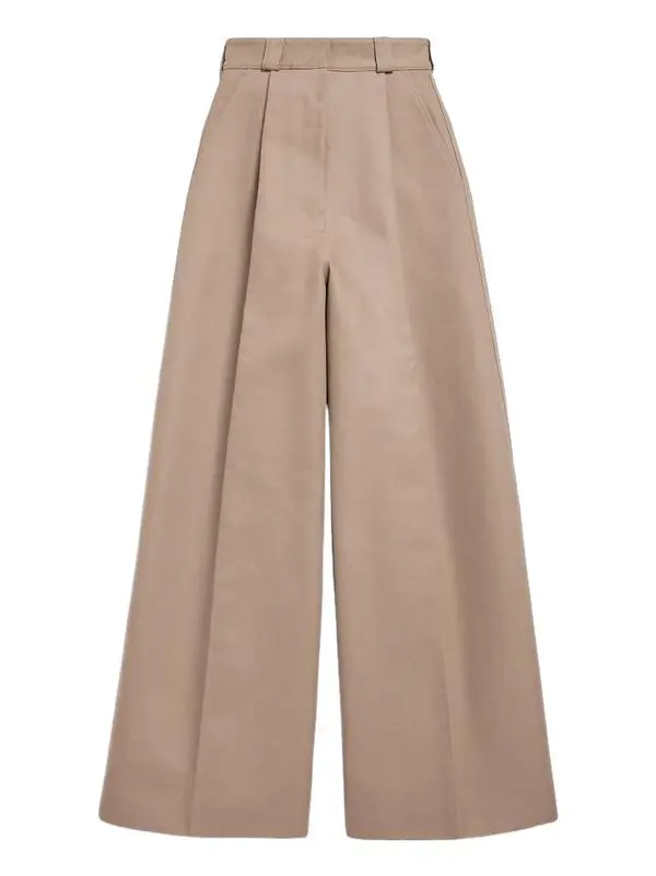 Balenciaga High-waisted Wide-leg Leather Patch Pants - Dune