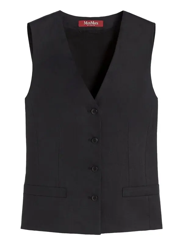 Max Mara Carnet V-neck Waistcoat - Black