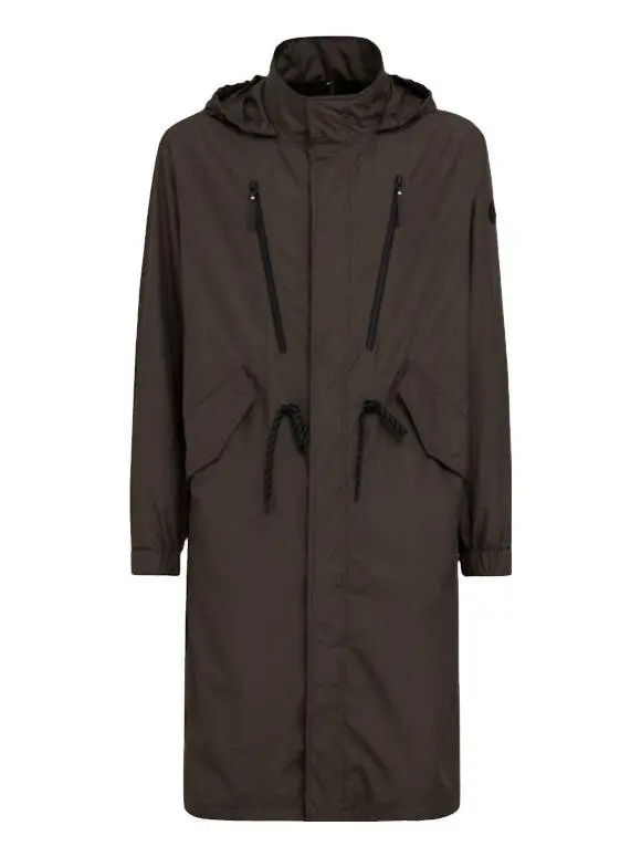 Moncler Aliso Hooded Nylon Rain Coat - Black