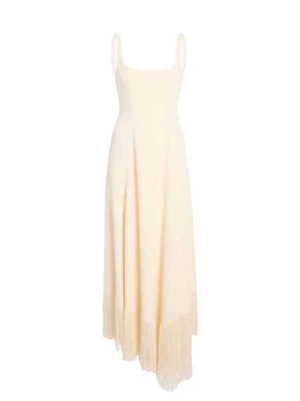 Khaite Vivian Fringed Long Dress - Cream