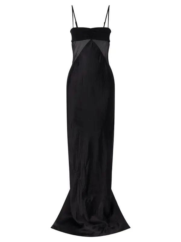 Rick Owens Combo Slip Maxi Dress - Black