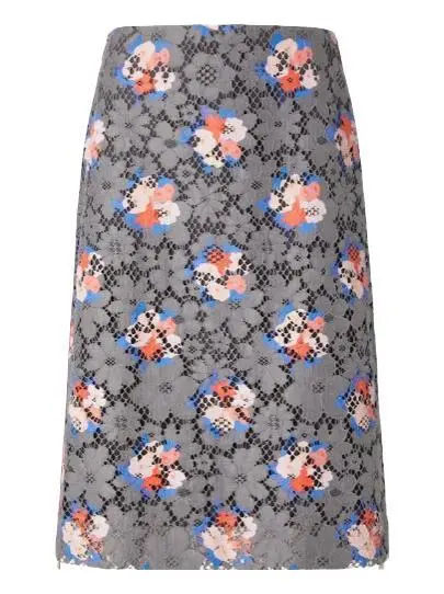 Fendi Lace Midi Skirt - Gray