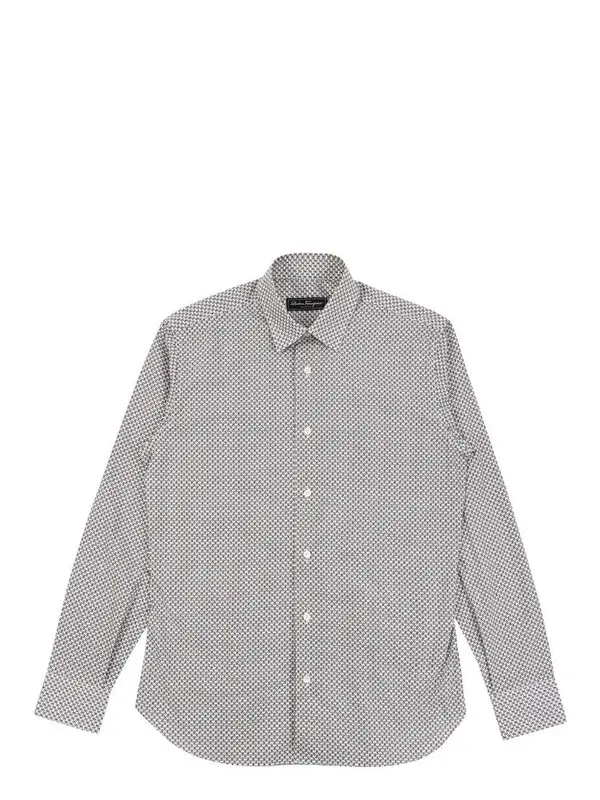 FERRAGAMO Logo Lapel Shirt - Gray
