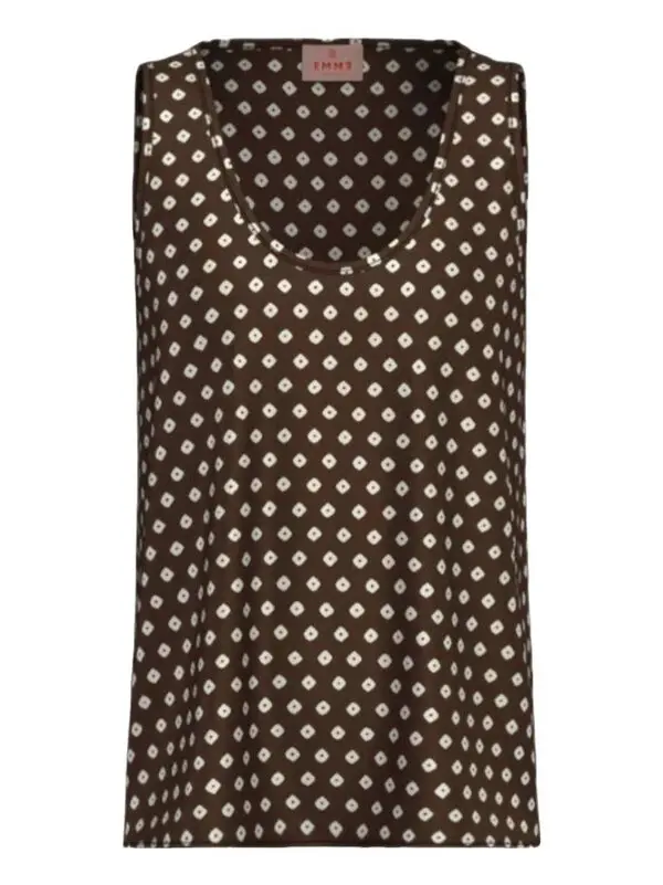 Marella Polka Dot Sleeveless Vest - Black