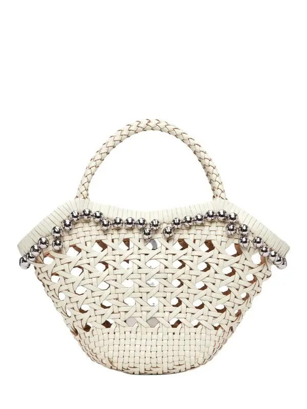 OSOI Lip Shopper Bag With Bell Hardware - White