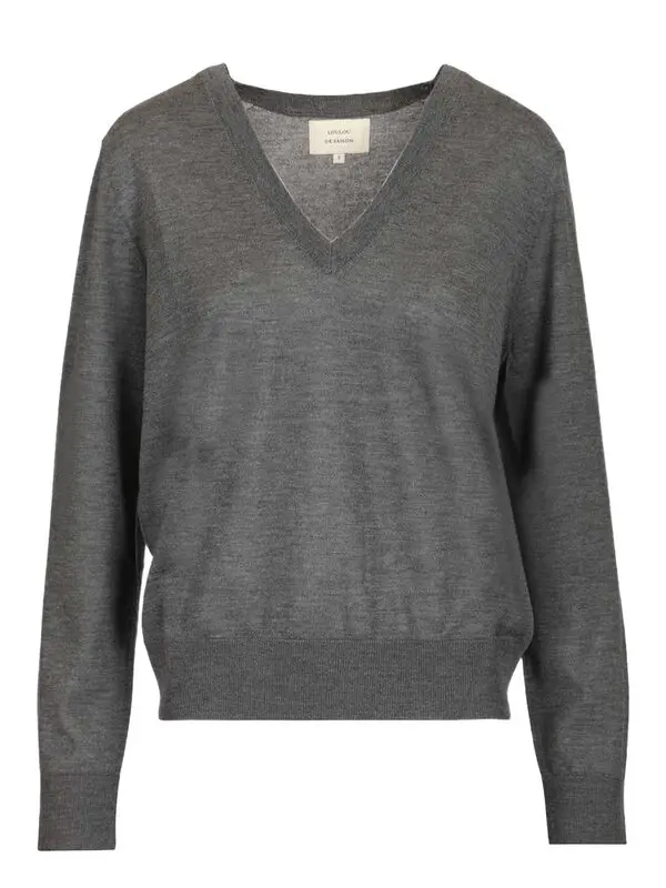 Loulou De Saison Julio V-neck Knitted Sweater - Black