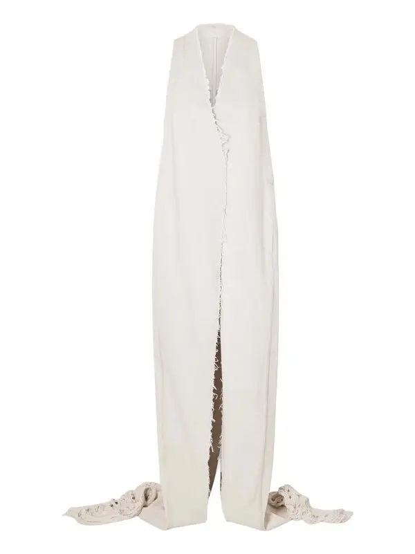 Rick Owens Cyclops Distressed Denim Coat - White