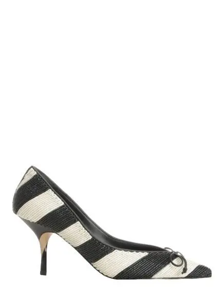 Jacquemus Pointed Toe High Heel Pumps With Bow Detailing - White