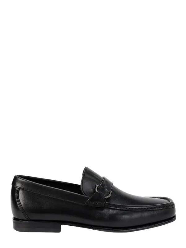 FERRAGAMO Logo Buckle Loafers - Black
