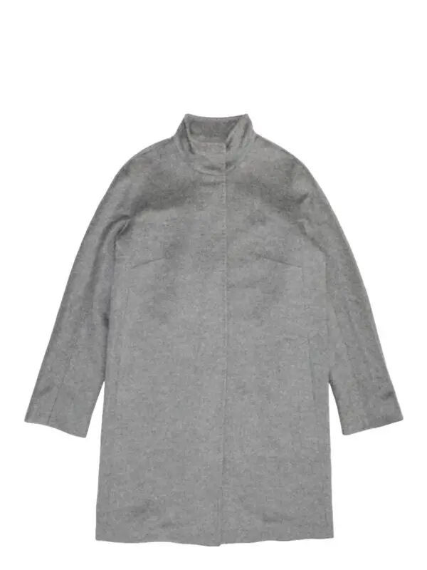 Max Mara Long-sleeved Stand Collar Coat - Gray