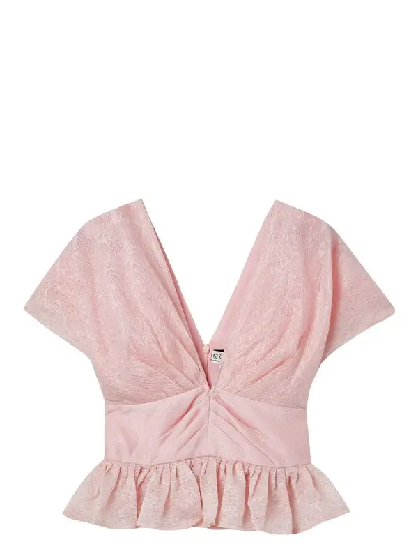 Sea Florence Gathered Cloqué Peplum Top - No