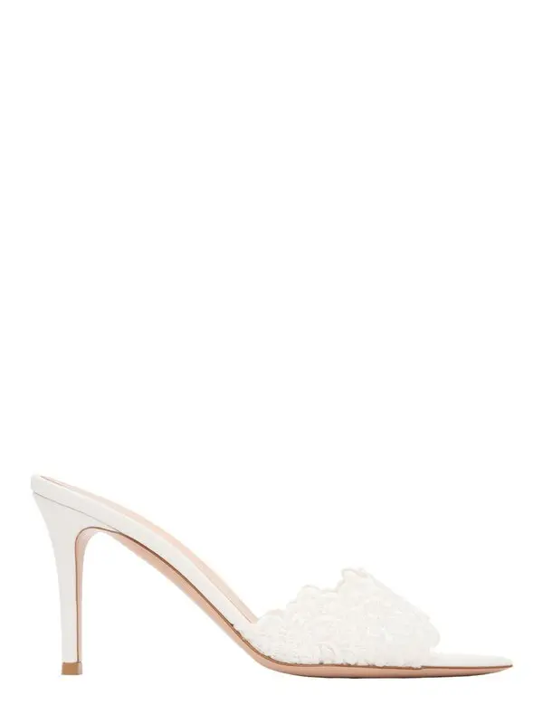 GIANVITO ROSSI Yvonne Lace Mule - White