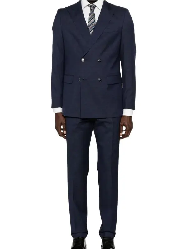 Hugo Boss Wool Double-breasted Suit - Black
