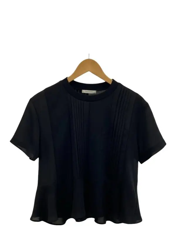 Sacai Pleated Panel Peplum Top - Black