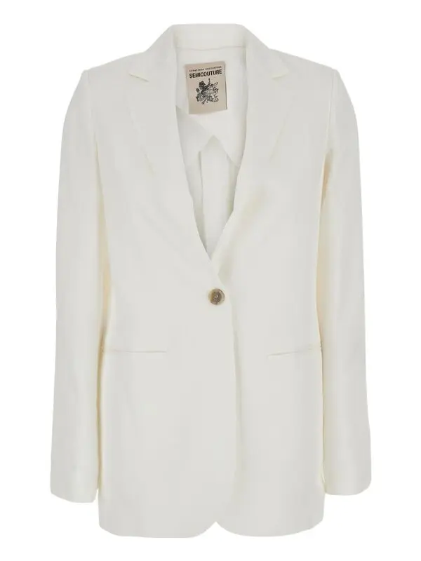SEMICOUTURE Button-down Suit Jacket - White