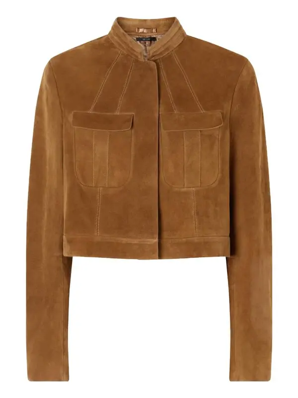 TOM FORD Short Suede Jacket - Brown