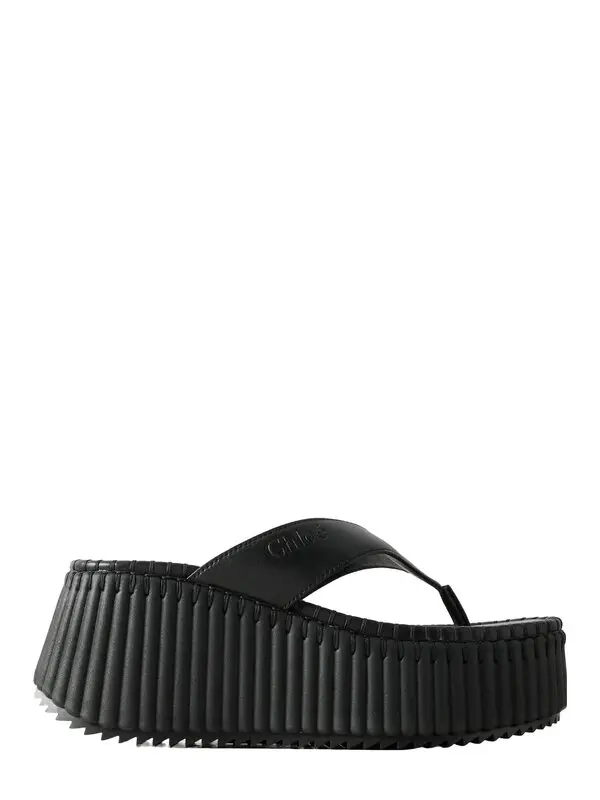 Chloé Platform Flip Flops - Black