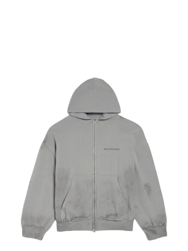 Balenciaga Faded Zip-up Hoodie - Grey