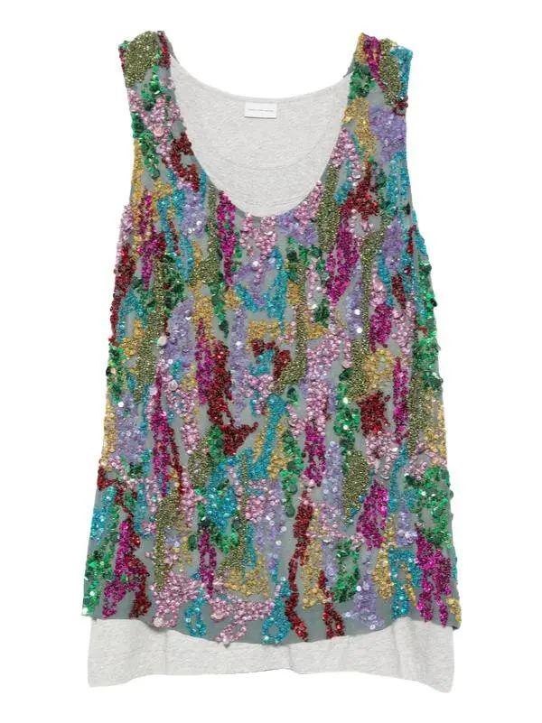 Dries Van Noten Embellished Sequined Vest - Multicolor