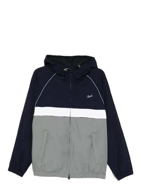 DUNST Hooded Colourblock Windbreaker - Navy