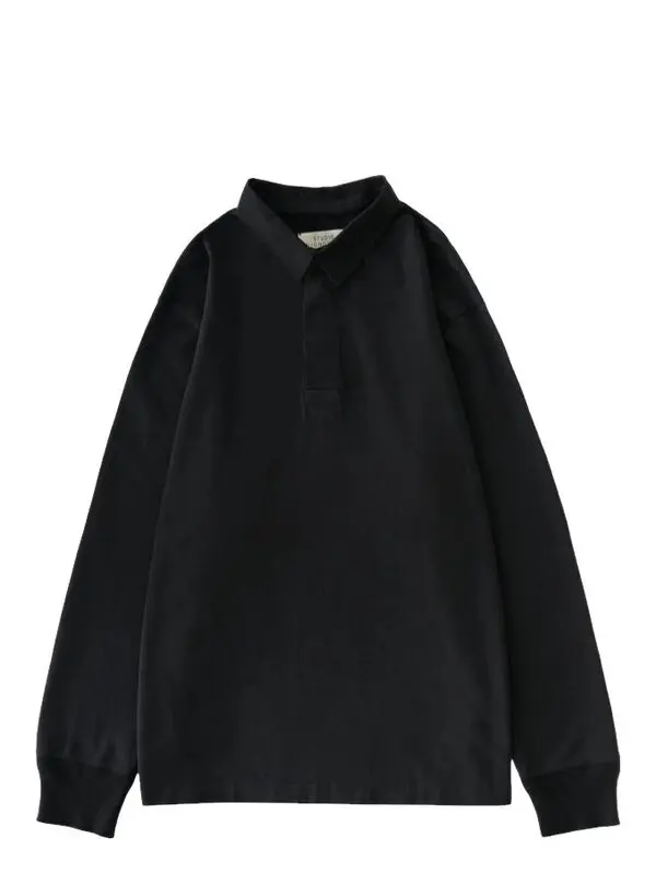 Studio Nicholson Long-sleeve Polo Shirt - Black