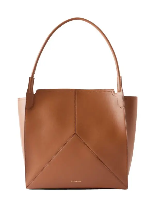 Victoria Beckham Soft Paneled Leather Tote - Brown