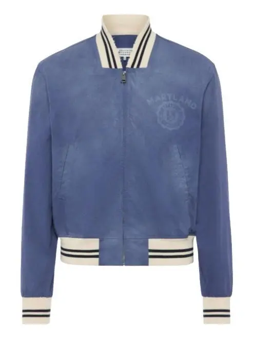MAISON MARGIELA Varsity Bomber Jacket - Blue