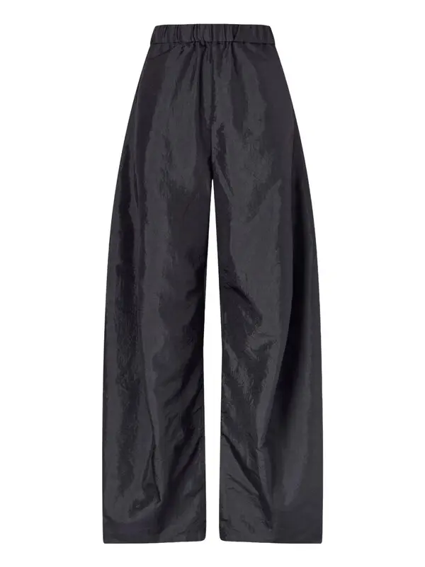 Tibi Crinkled-shell Barrel-leg Pants - Black