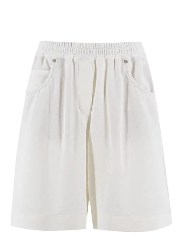 Brunello Cucinelli Elasticated Waistband Shorts - White