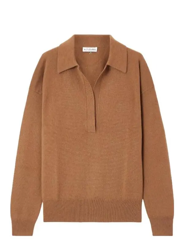 Altuzarra Cashmere Polo Sweater - Brown