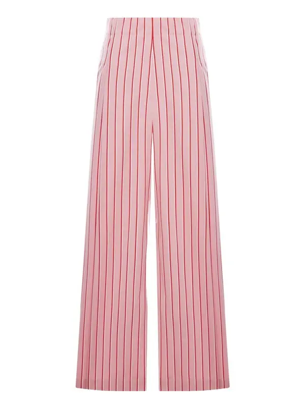 Dries Van Noten Striped Wide Leg Trousers - Pink