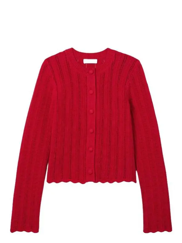Altuzarra Knitted Organic Cotton Cardigan - Red