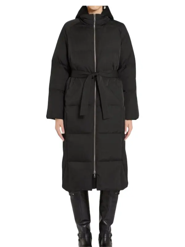 Marella Long Down Jacket - Black