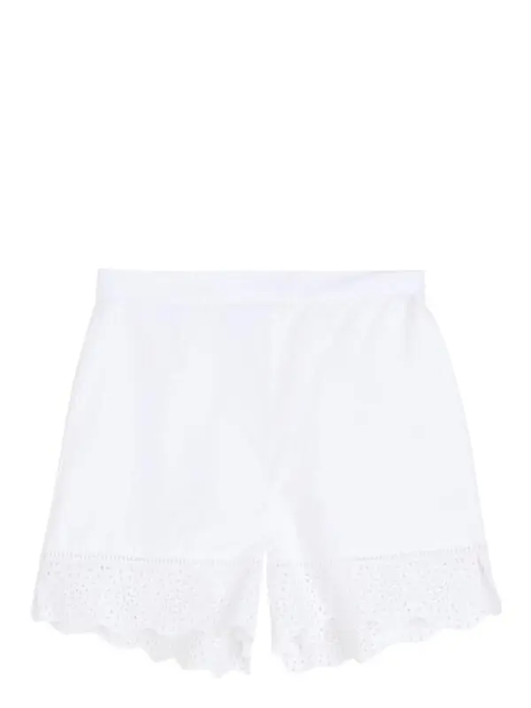 BY MALENE BIRGER Greta Eyelet Detail Shorts - Pure White