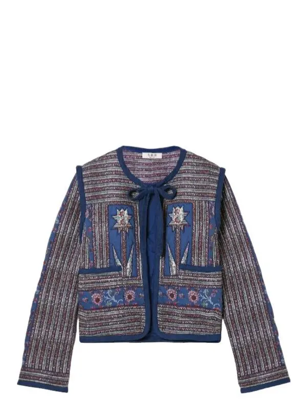 Sea Quilted Patchwork Coat - Black