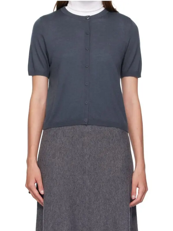LISA YANG Rib-knit Cashmere Cardigan - Navy