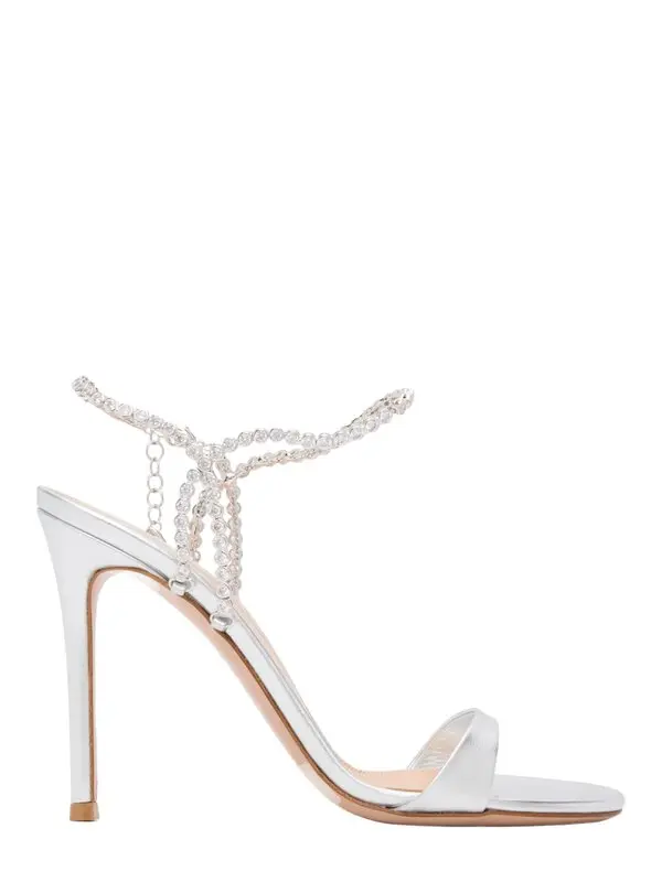 GIANVITO ROSSI Eternity Embellished Stiletto Sandals - Silver