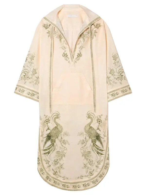 Zimmermann Ascension Hooded Printed Dress - Nude