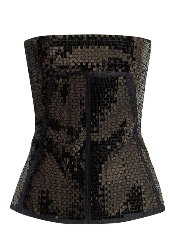 Rick Owens Sequined Denim Top - Black