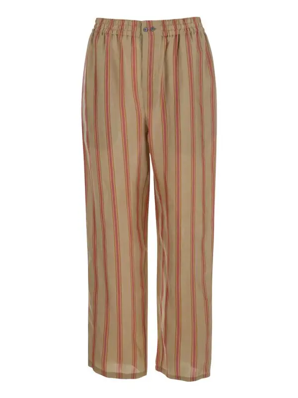 Saint Laurent Striped Casual Pants - Brown