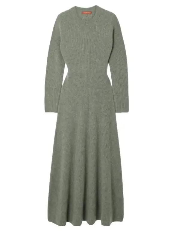 Altuzarra Ribbed Cashmere Maxi Dress - Gray